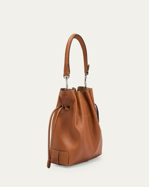 TOD'S Di Mini Leather Bucket Bag - Kenia Scuro | Editorialist